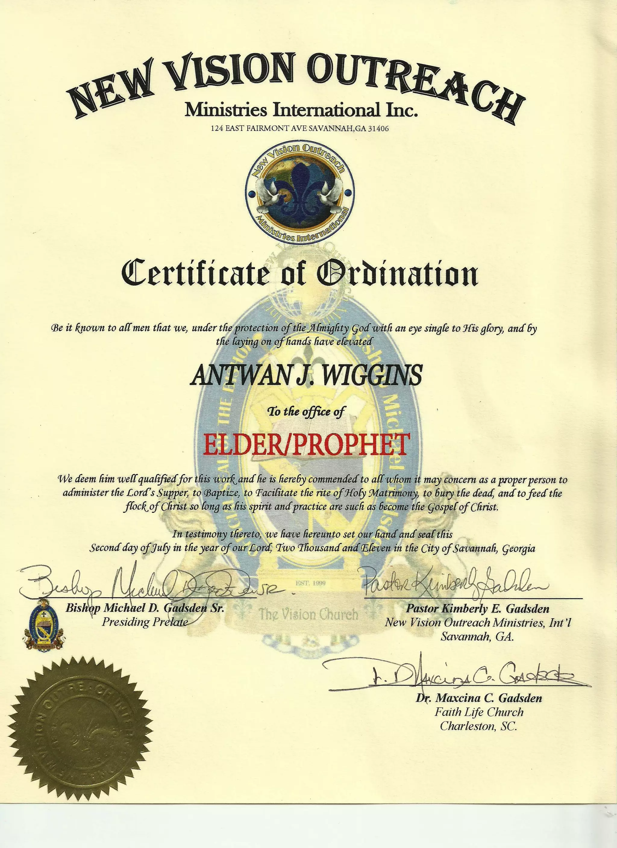 New Vision NEW Ordination certificate | PDF