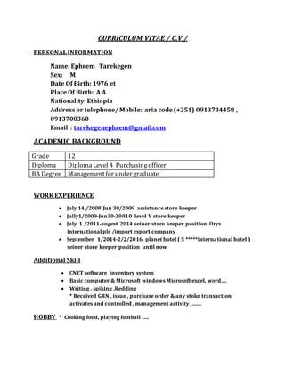cv | DOCX | Business | Business and Finance