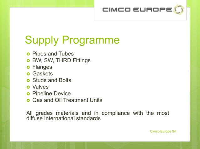 Piping Material, Services & Solutions | PPTX