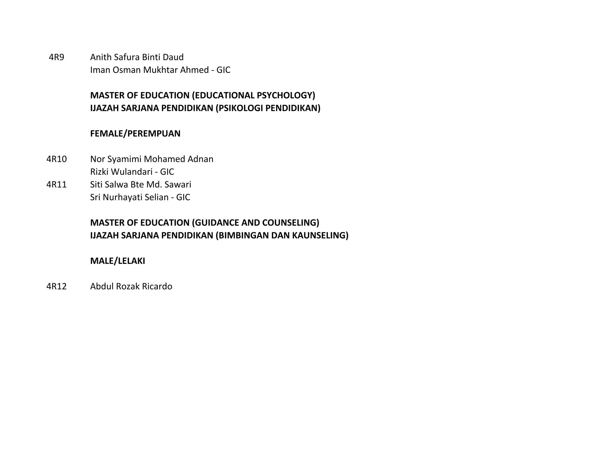 IIUM Graduation SeatingList2014(slides 11-12; 4L11-Akeem) | PPT | Free ...