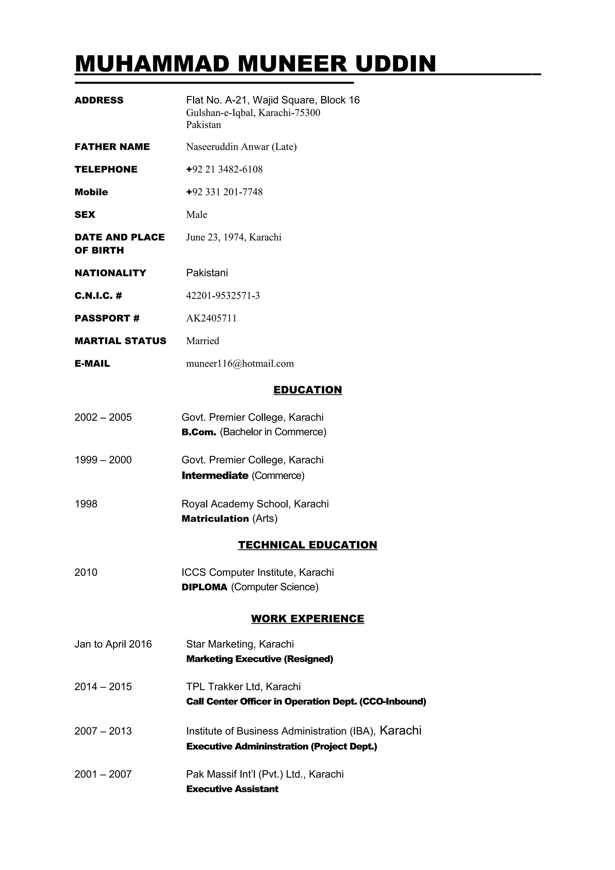 Muneer CV Final (1) | PDF