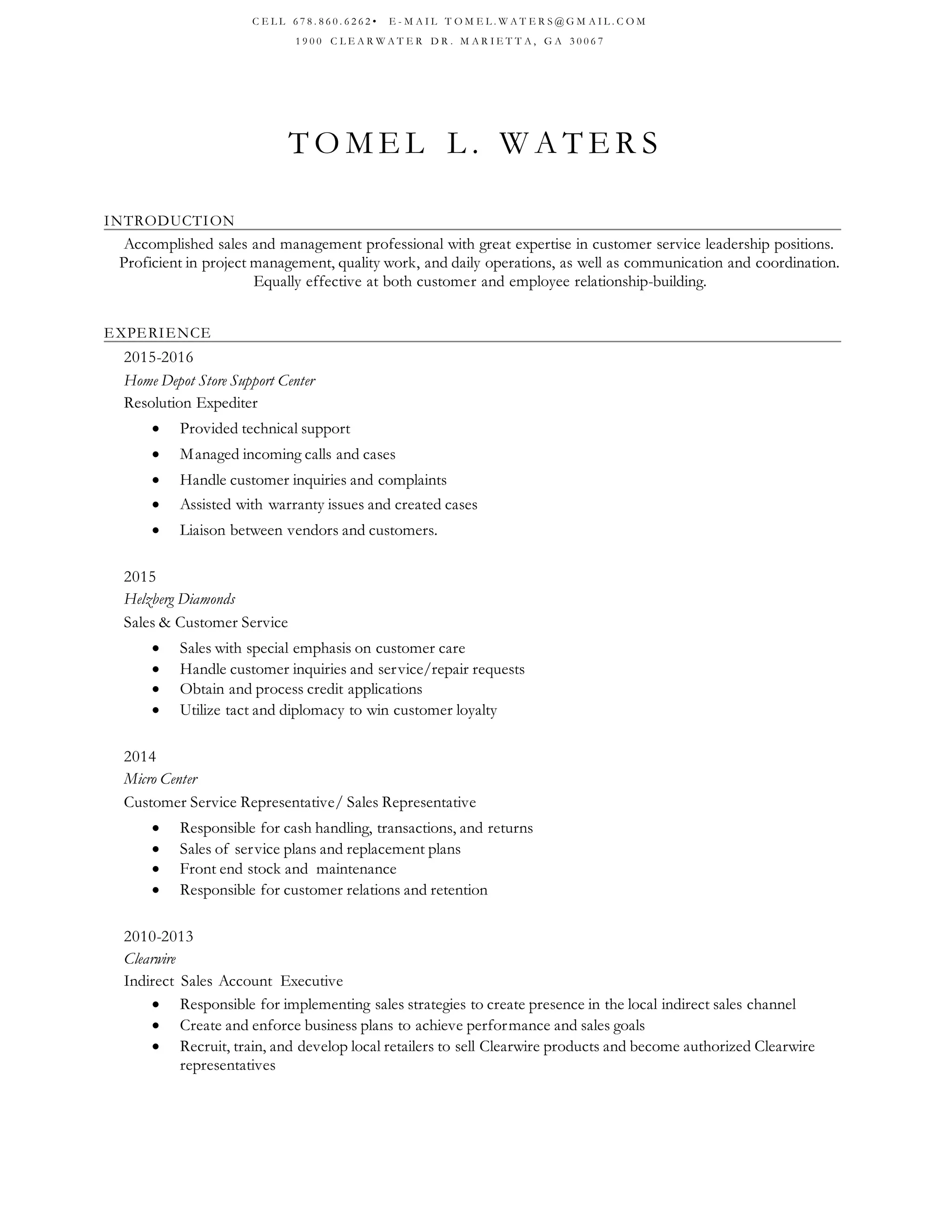 Tomél resume update | DOCX