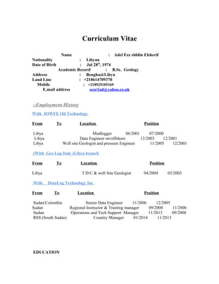 Adel Elsherif's CV | DOC | Technology & Computing