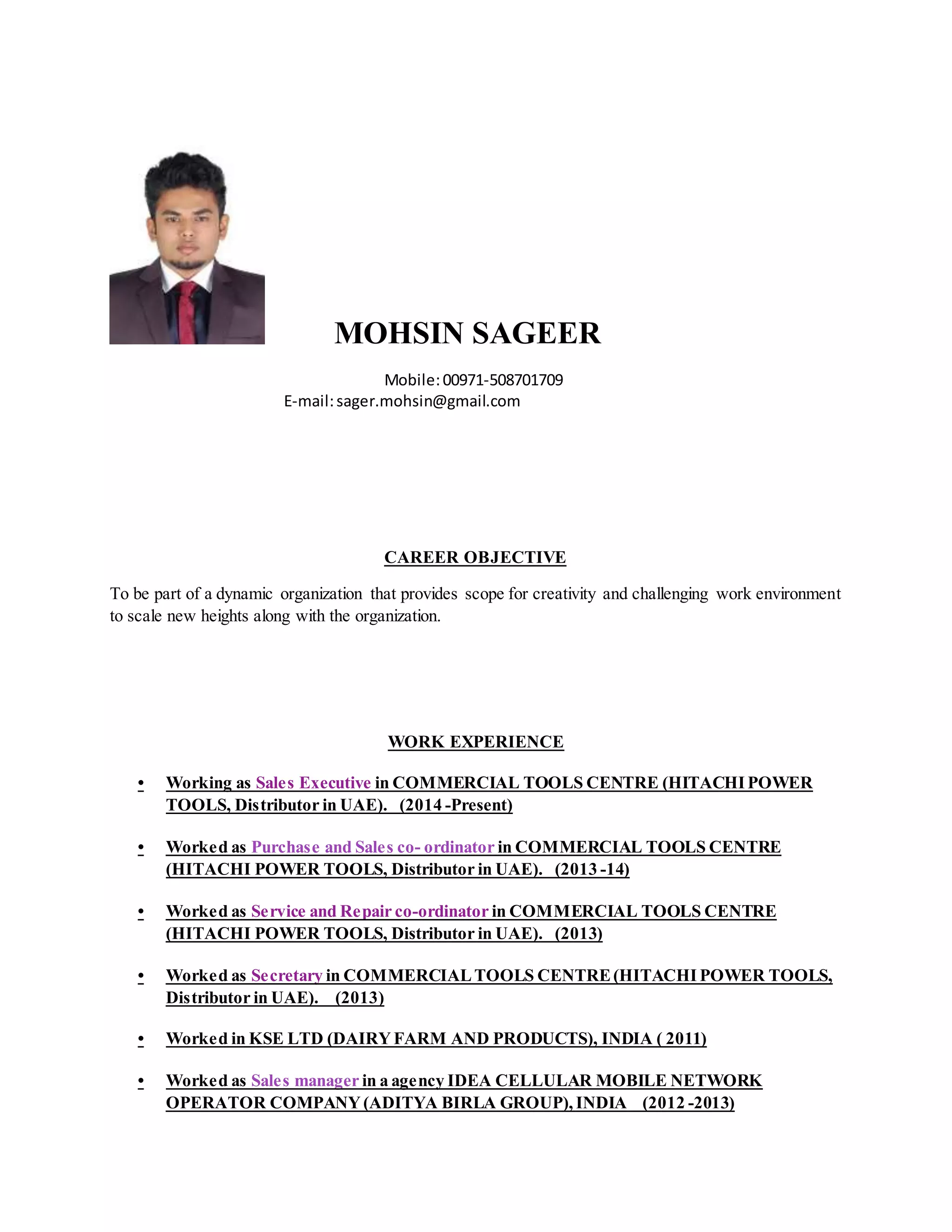 mohsin cv 2016 | DOCX | Operating Systems | Computer Software and Applications