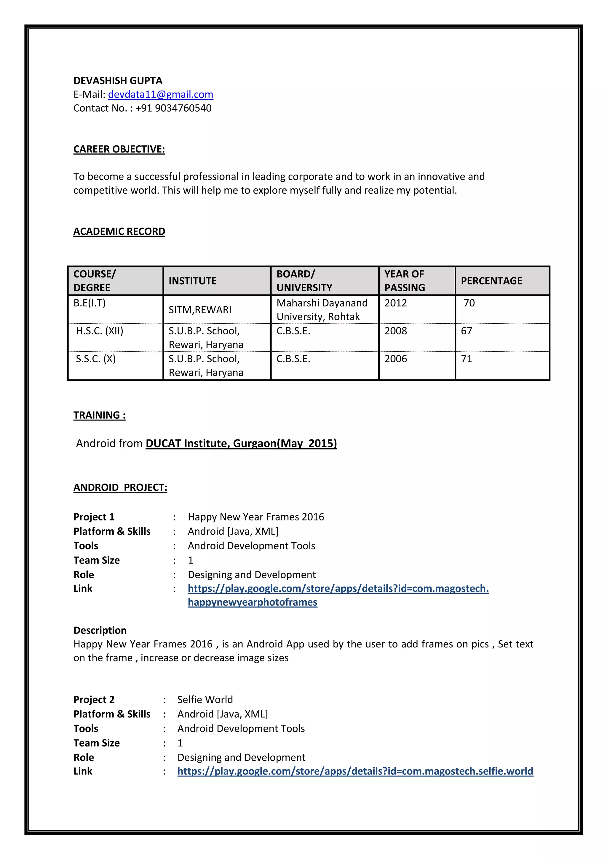 Devashish Resume0.6 | PDF