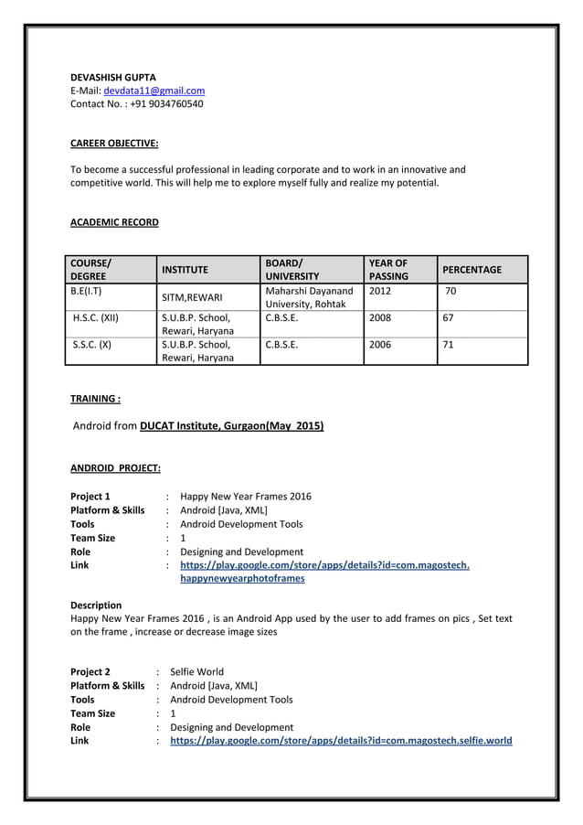 Devashish Resume0.6 | PDF | Operating Systems | Computer Software and Applications