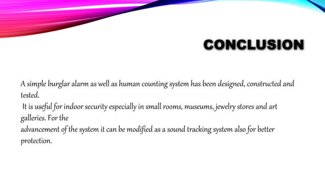HUMAN COUNTER USING LASER BEAM WITH ALARM | PPTX