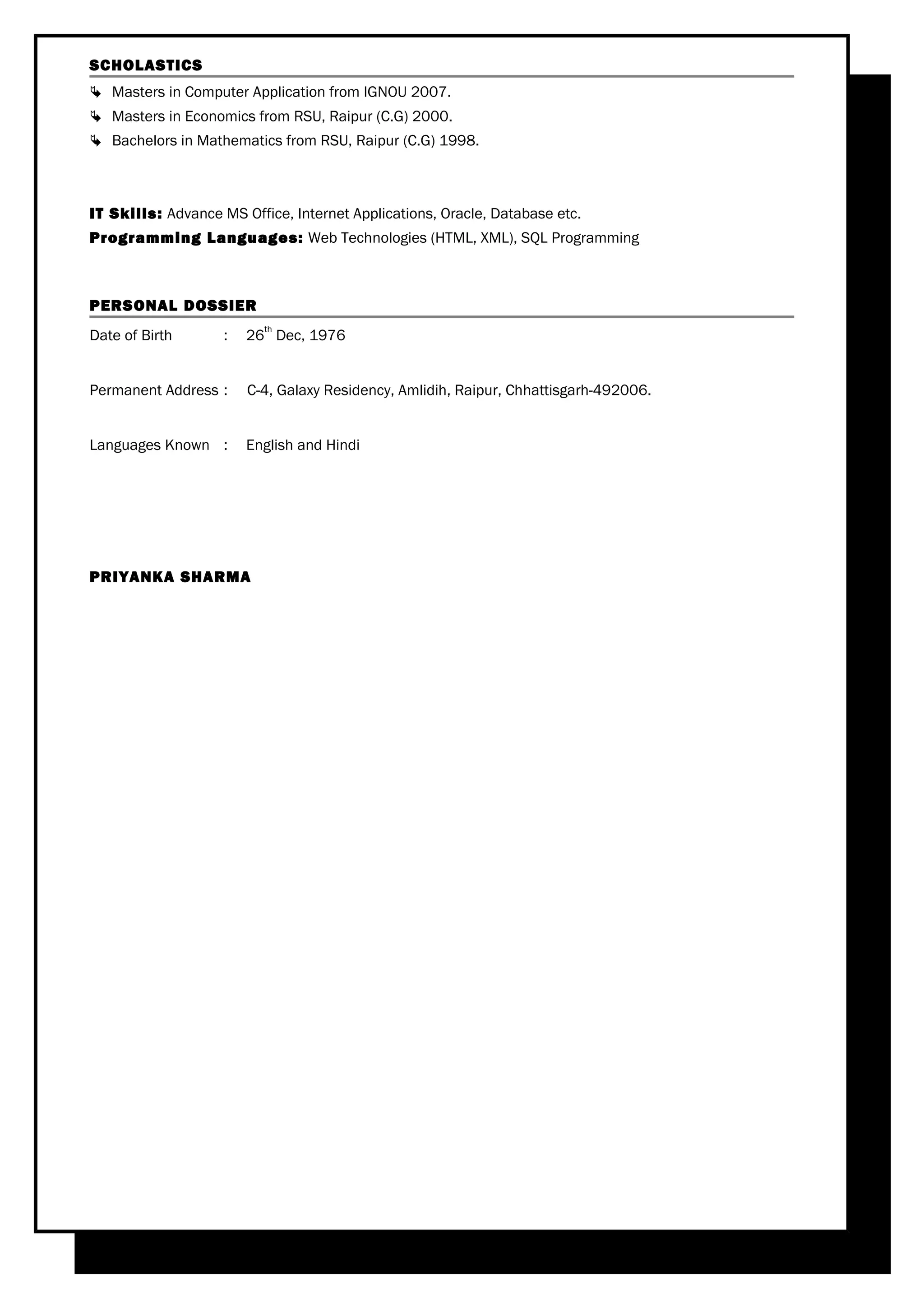 PRIYANKA Resume-1 | PDF