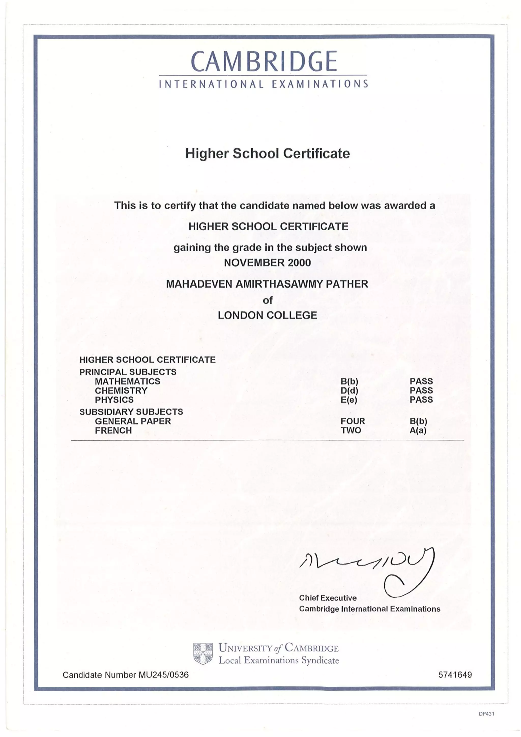 Educational Certificate Pdf