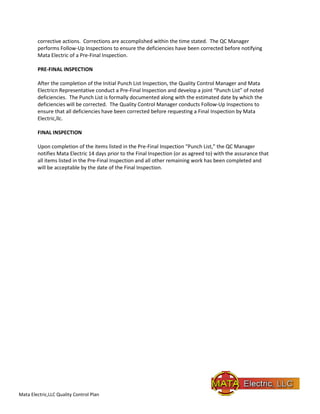 Mata electric QC PLAN | PDF