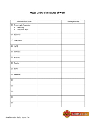 Mata electric QC PLAN | PDF