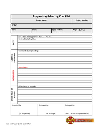 Mata electric QC PLAN | PDF