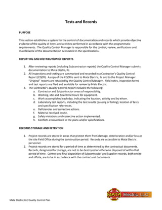 Mata electric QC PLAN | PDF