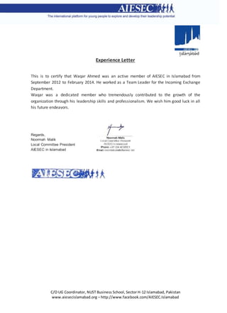 Referrence Letter[AIESEC] | DOCX