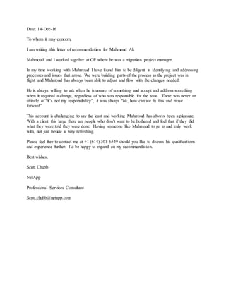 Letter from Scott chubb | DOCX