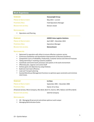 Quintin Nelson CV 2015. doc | PDF