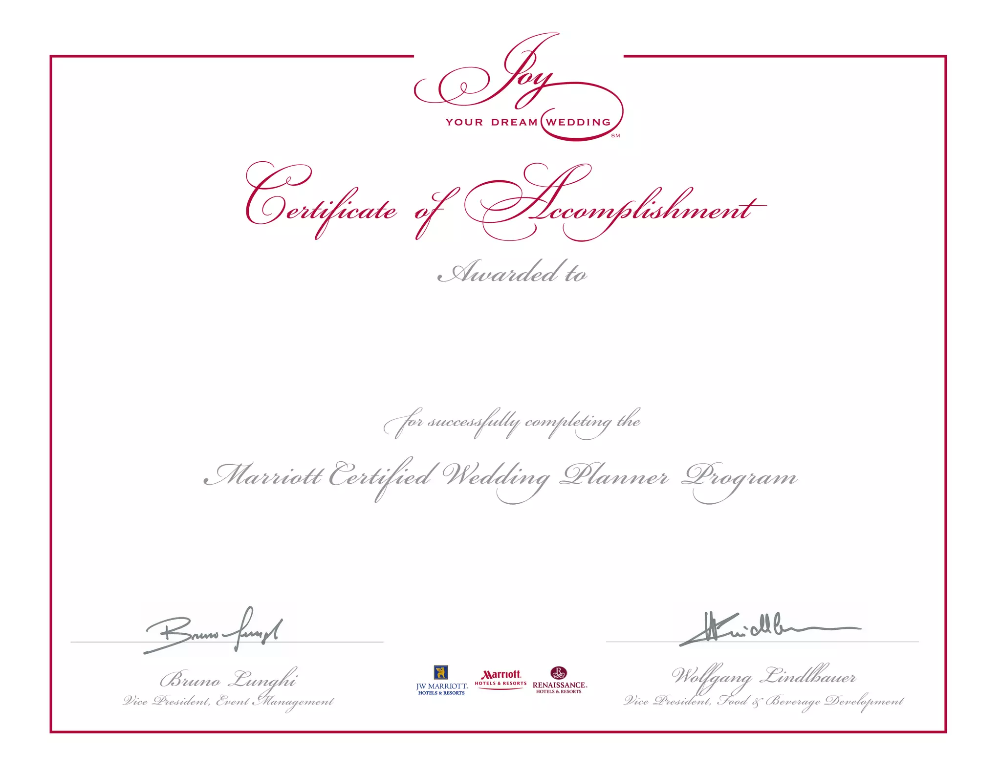 Wedding Planner Certificate | PPT