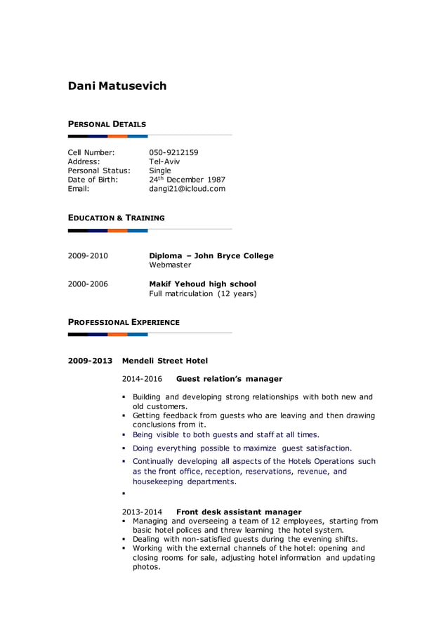 Dani Matusevich- Resume English | DOCX