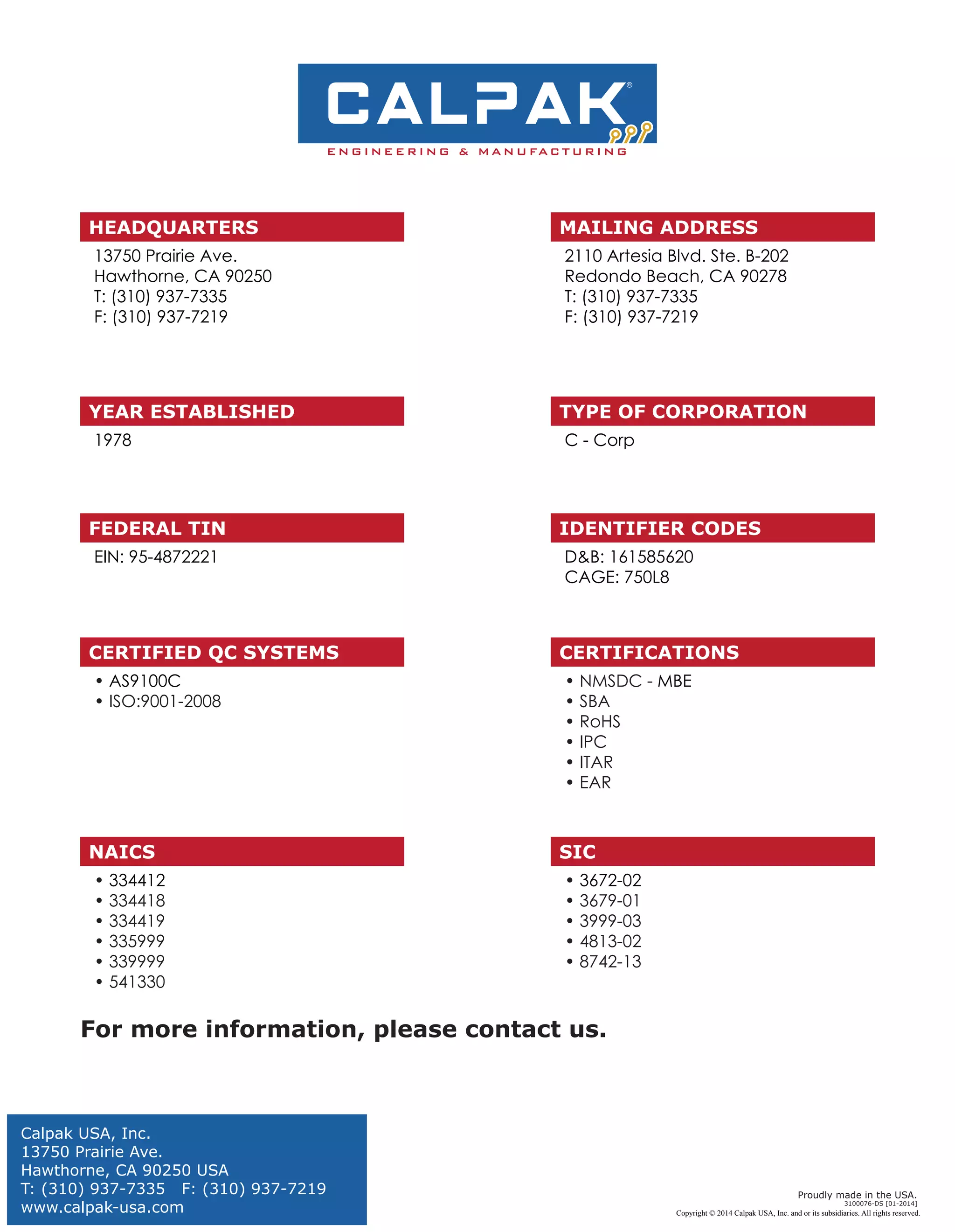 Calpak Intro - Brochure | PDF