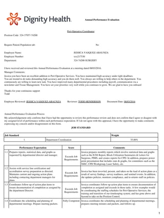 BMH Performance Eval | PDF