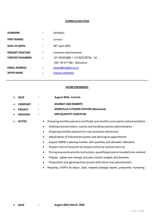 Luvuyo Sankqela CV rev 2 | PDF