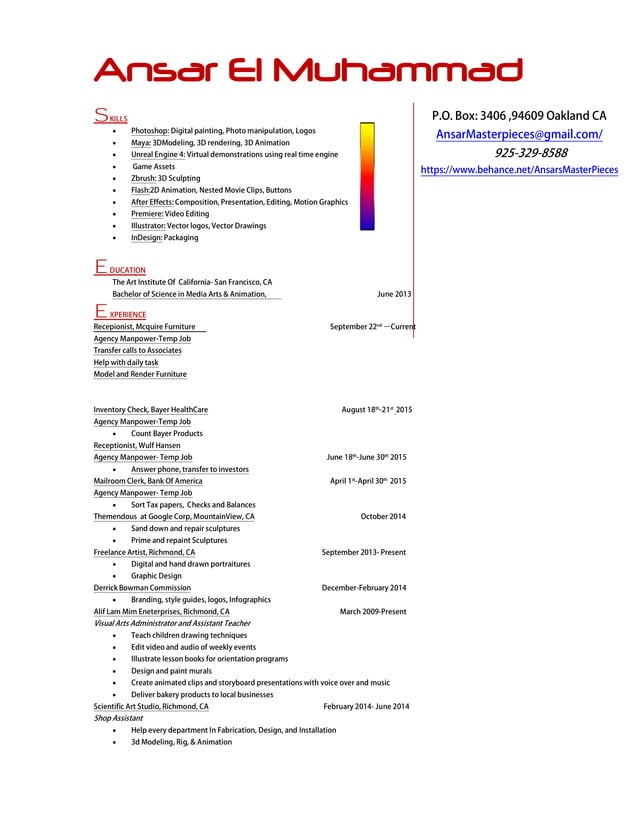 Resume (1) | PDF | Computer Animation | Computer Software and Applications