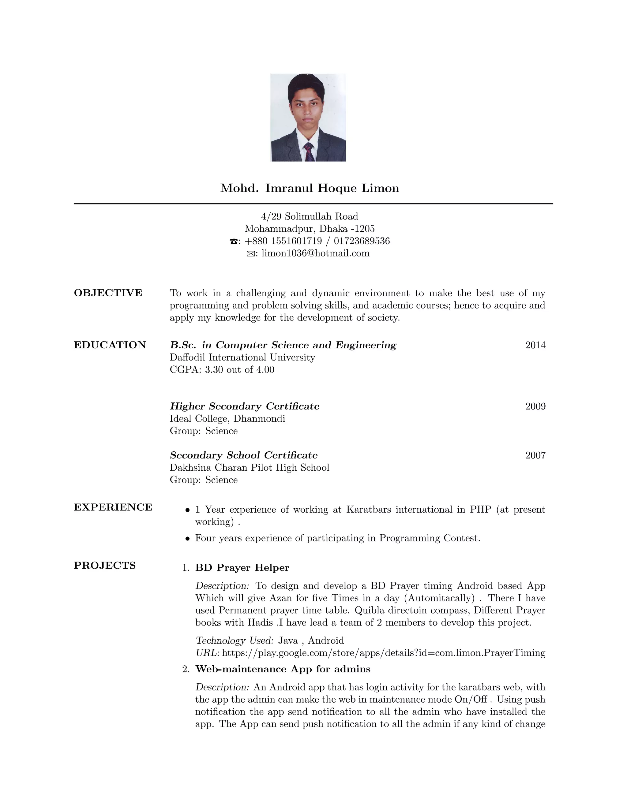 Mohd.ImranulHoqueLimon | PDF | Programming Languages | Computing