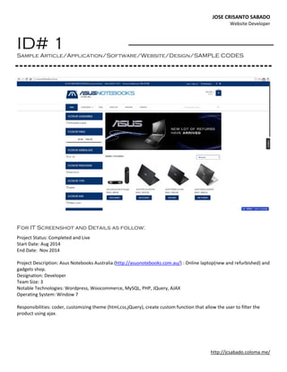 Sample Works JC Sabado | PDF