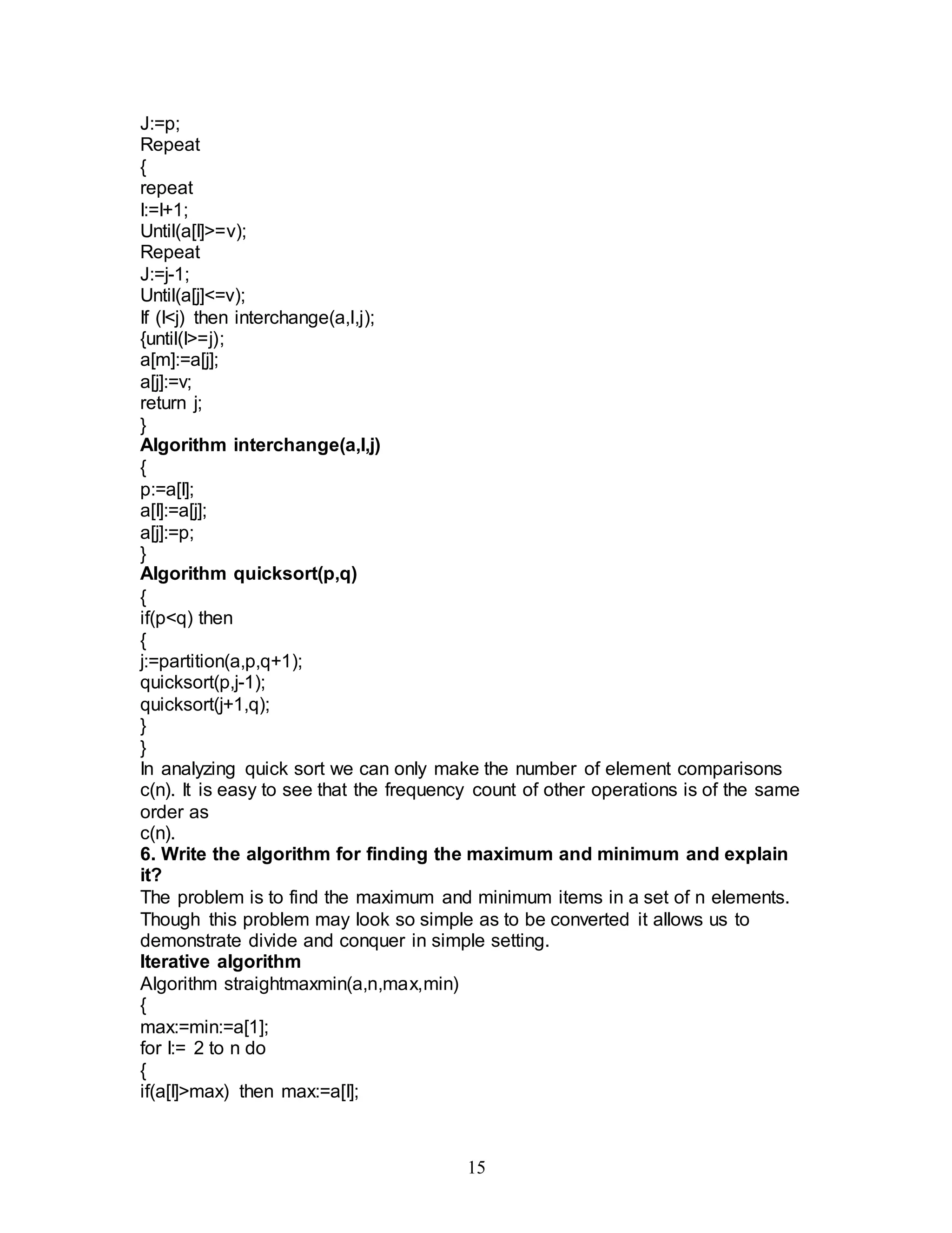 ALGORITHMS - SHORT NOTES | DOC