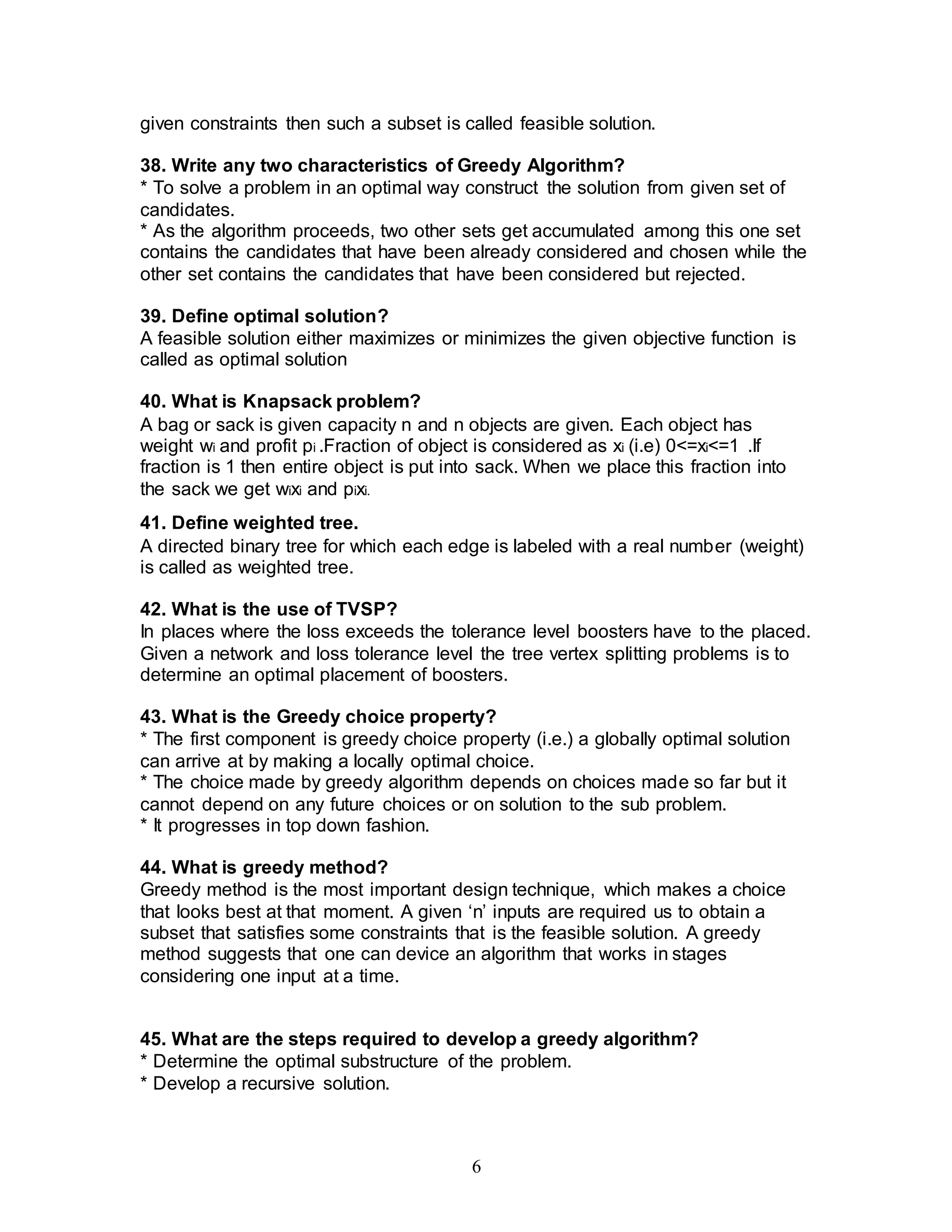 ALGORITHMS - SHORT NOTES | DOC