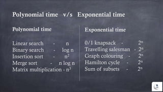 Webinar : P, NP, NP-Hard , NP - Complete problems | PPTX