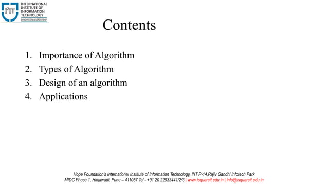 Daa Introduction To Algorithms And Application Ppt