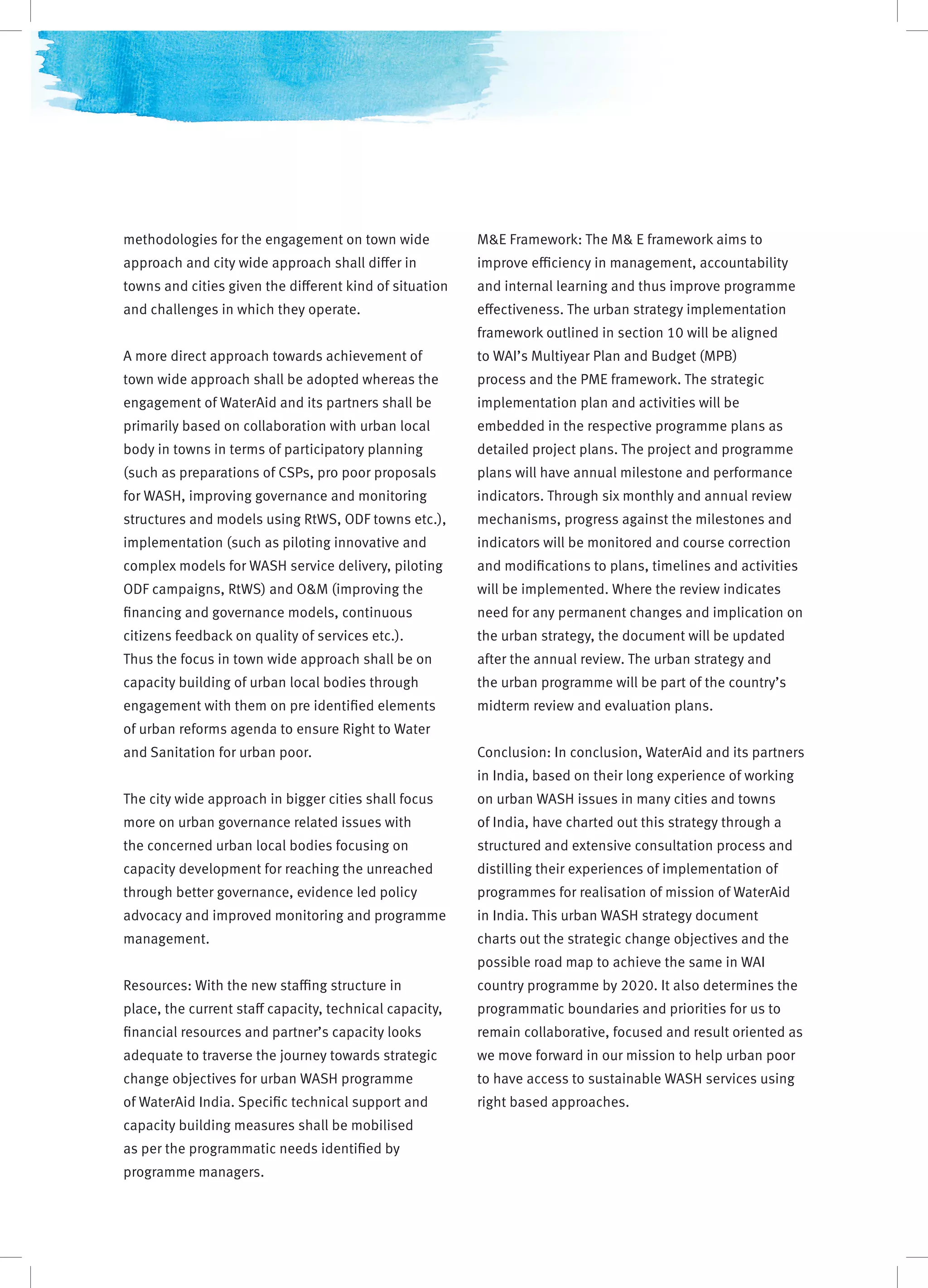 Urban WASH Strategy_ WaterAid India | PDF