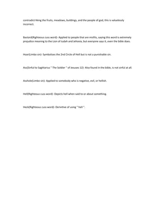 Meaning of cuss words | RTF