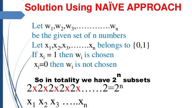 Sum Of Subset Problem Using Backtracking
