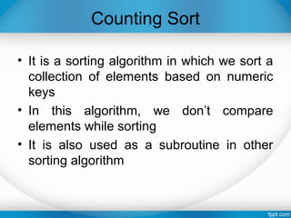 Sorting in Linear Time in Analysis & Design of Algorithm | PPT