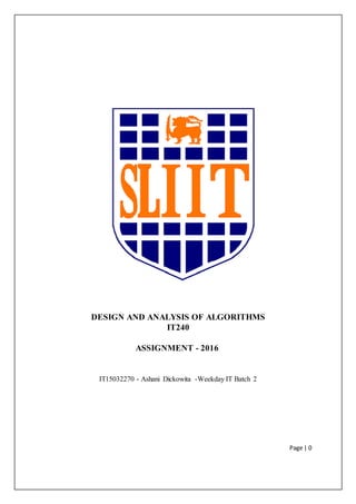 DAA Assignment | PDF