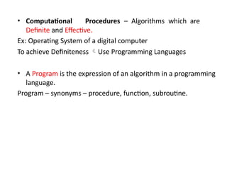 ANALYSIS AND DESIGN OF ALGORITHMS -M1-PPT | PPTX