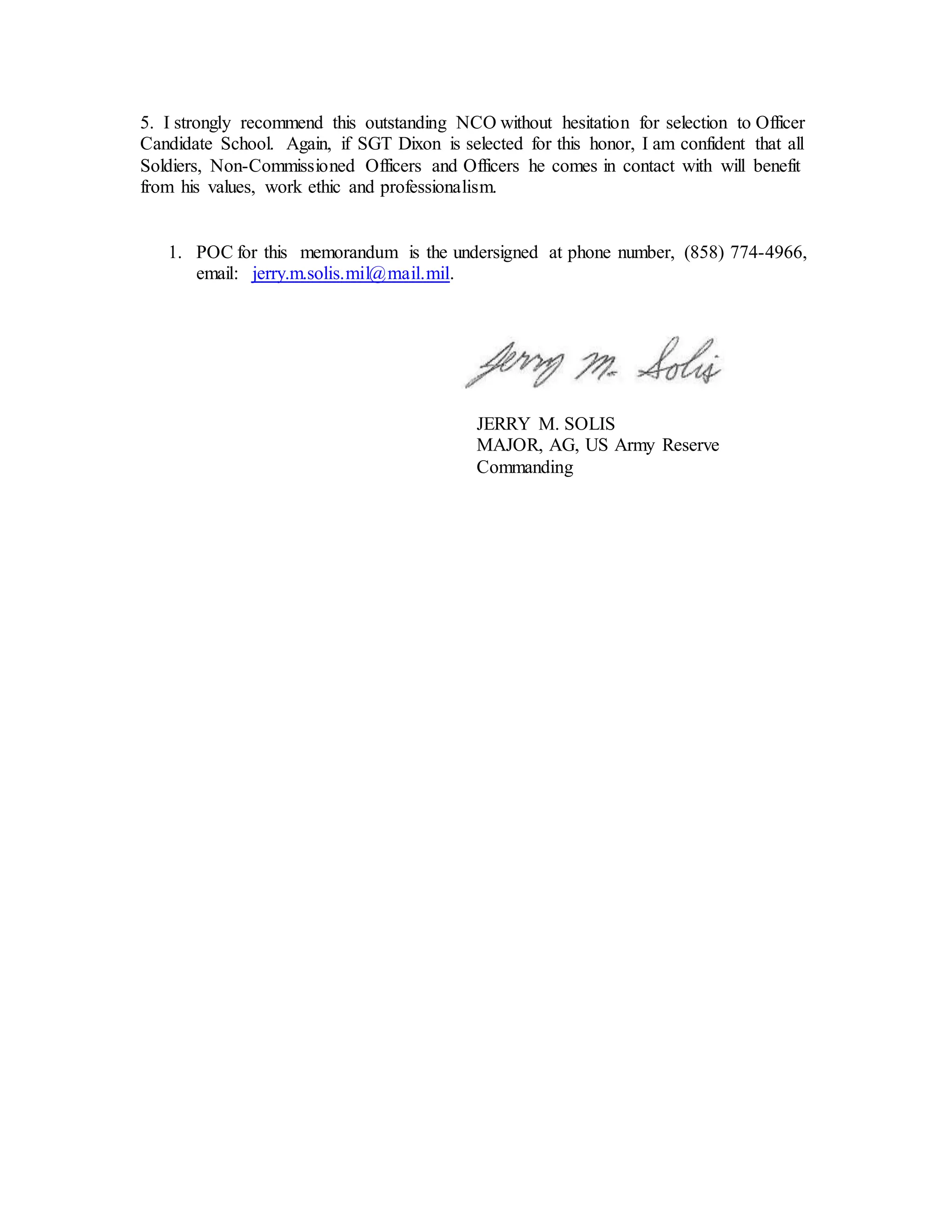 Maj Solis_Letter of recommendation _OCS _Dixon _Dec 2015-2 | DOCX