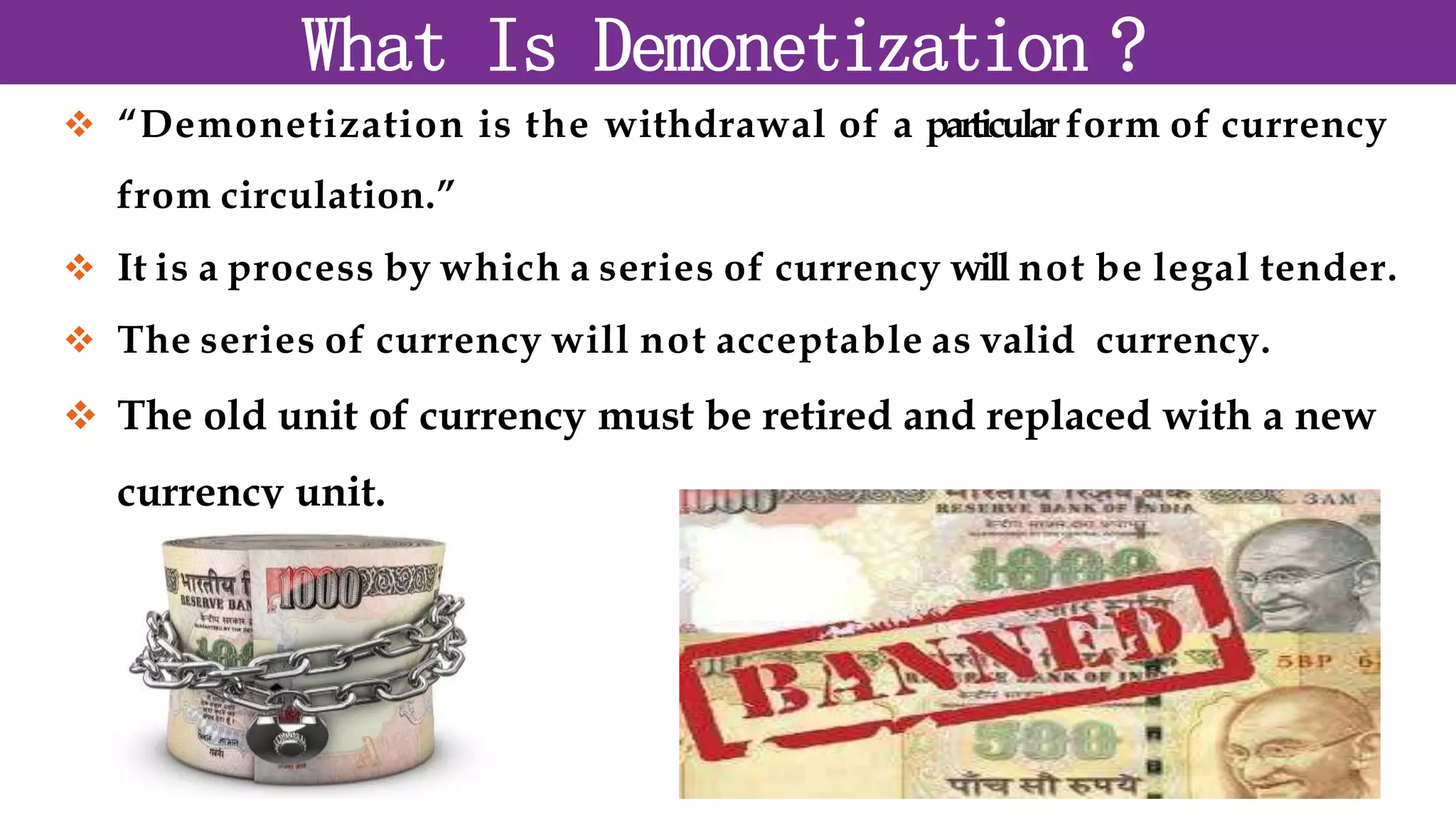 Demonetization and its impact in Indian Economy | PPTX