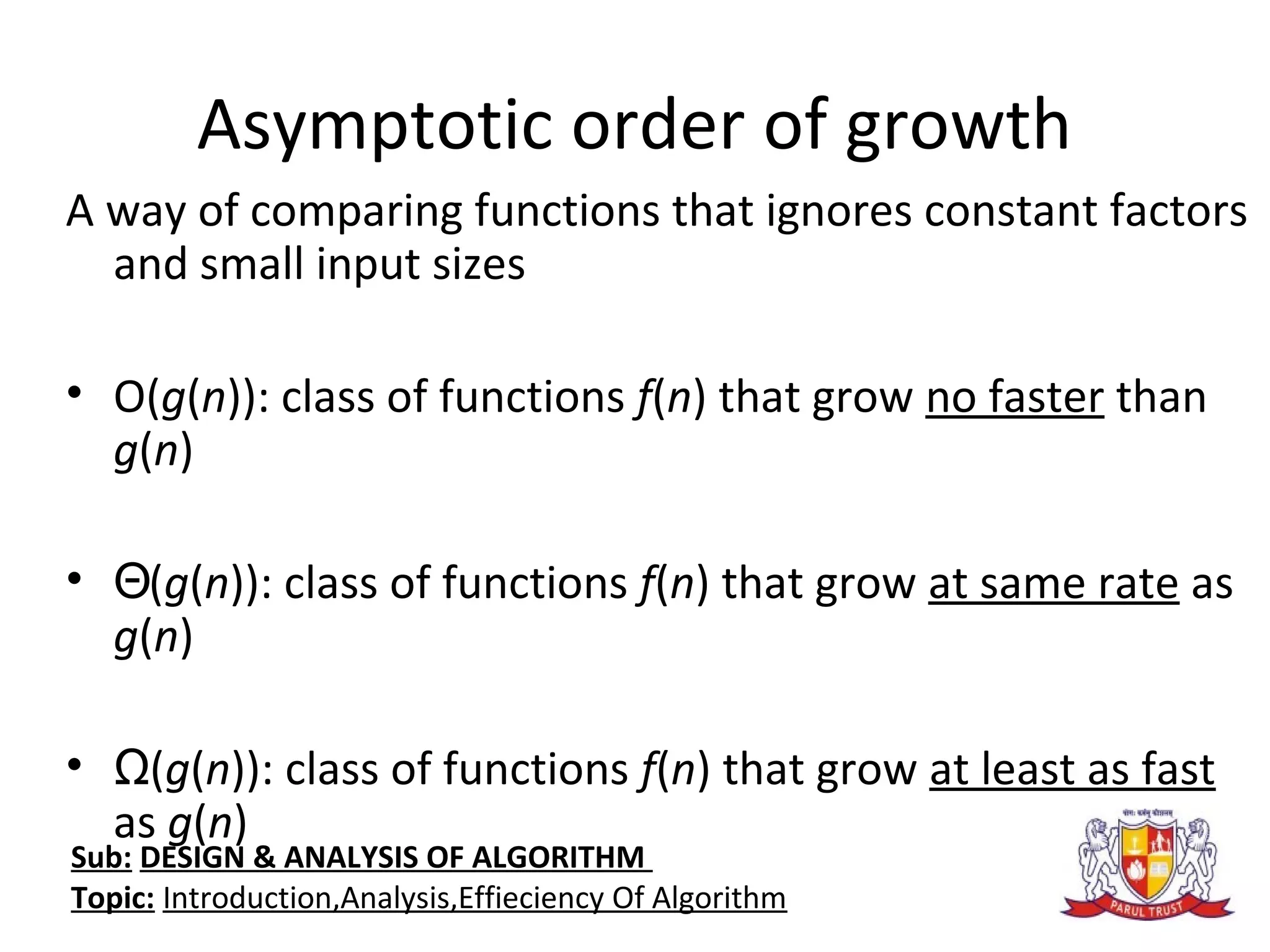 Design and Analysis of Algorithms | PPT
