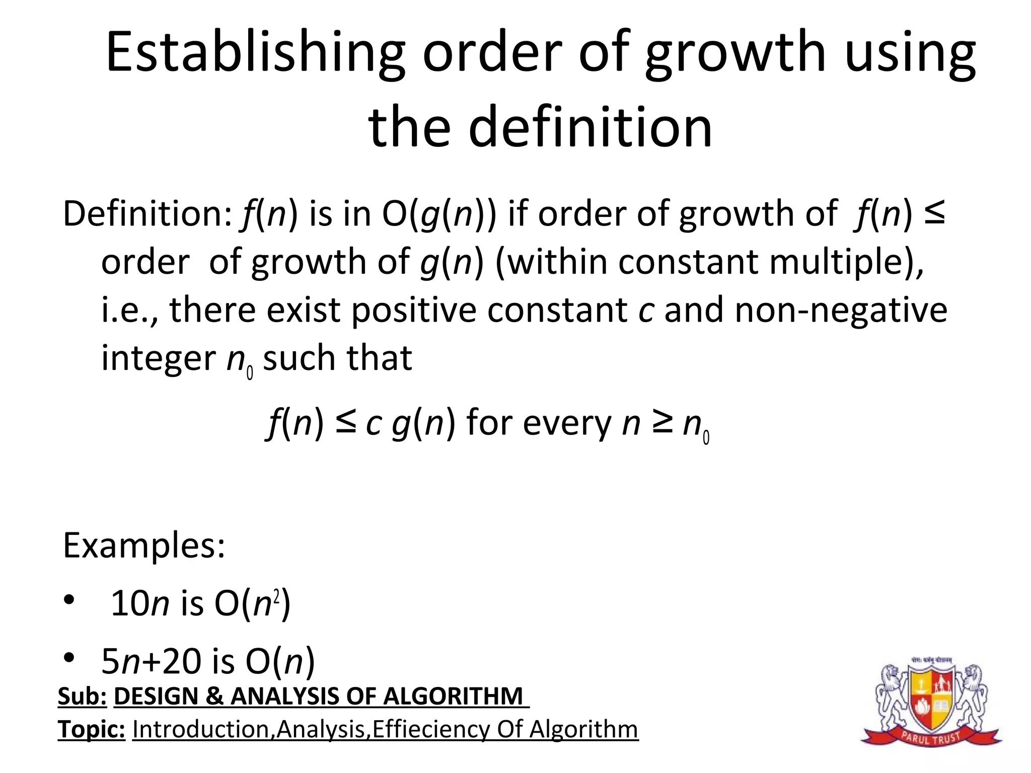 Design and Analysis of Algorithms | PPT | Computing | Technology & Computing