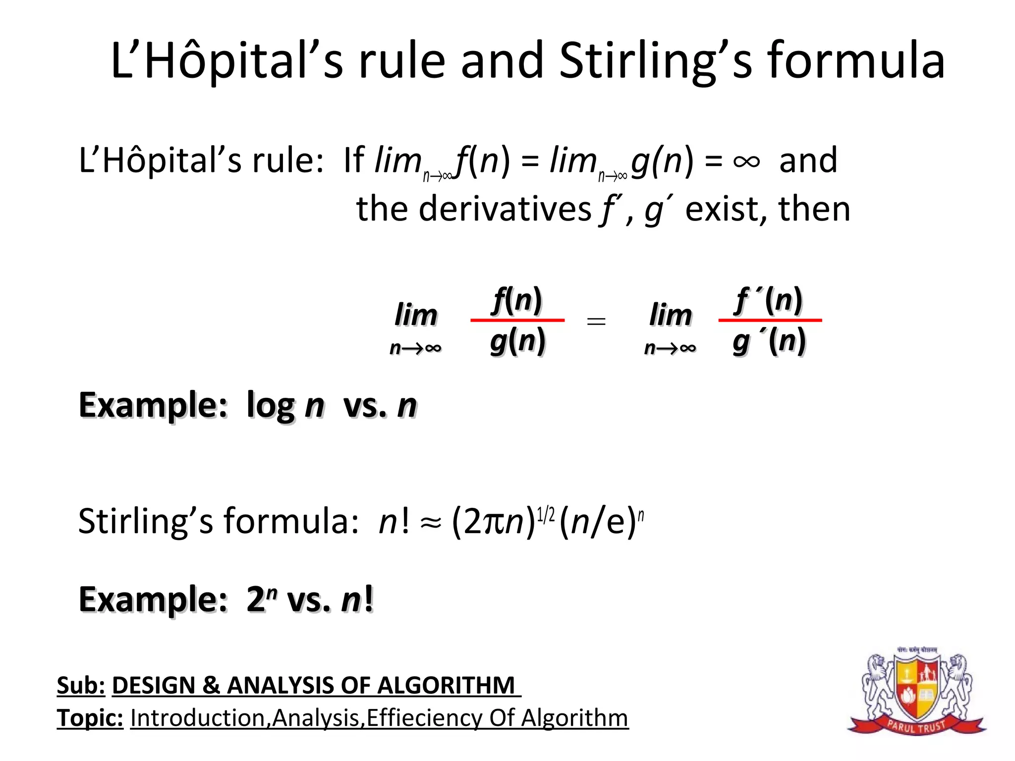 Design and Analysis of Algorithms | PPT
