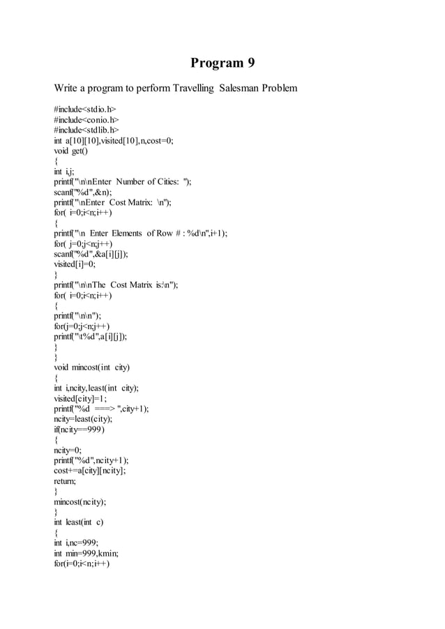 DAA Lab File C Programs | DOCX | Programming Languages | Computing