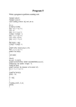 DAA Lab File C Programs | PDF