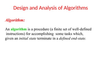 Design and Analysis of Algorithm Fundamental | PPT