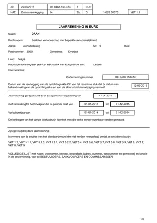 Balanstotaal bvba zanger Daan springt over miljoen euro | PDF
