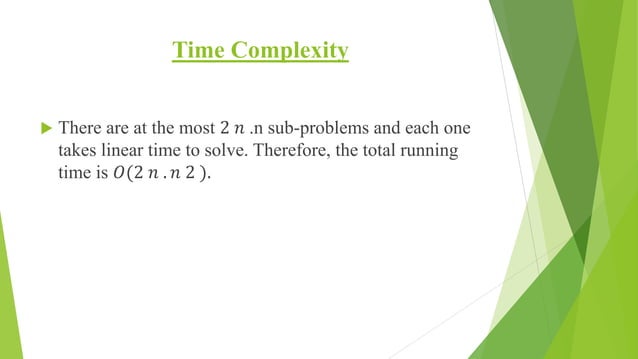 implementation of travelling salesman problem with complexity ppt | PPTX
