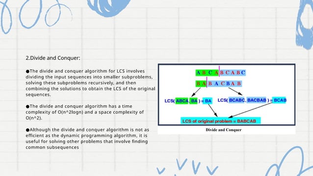 design and analysis of algorithm (Longest common subsequence) | PPT design and analysis of algorithm (Longest common subsequence) | PPT