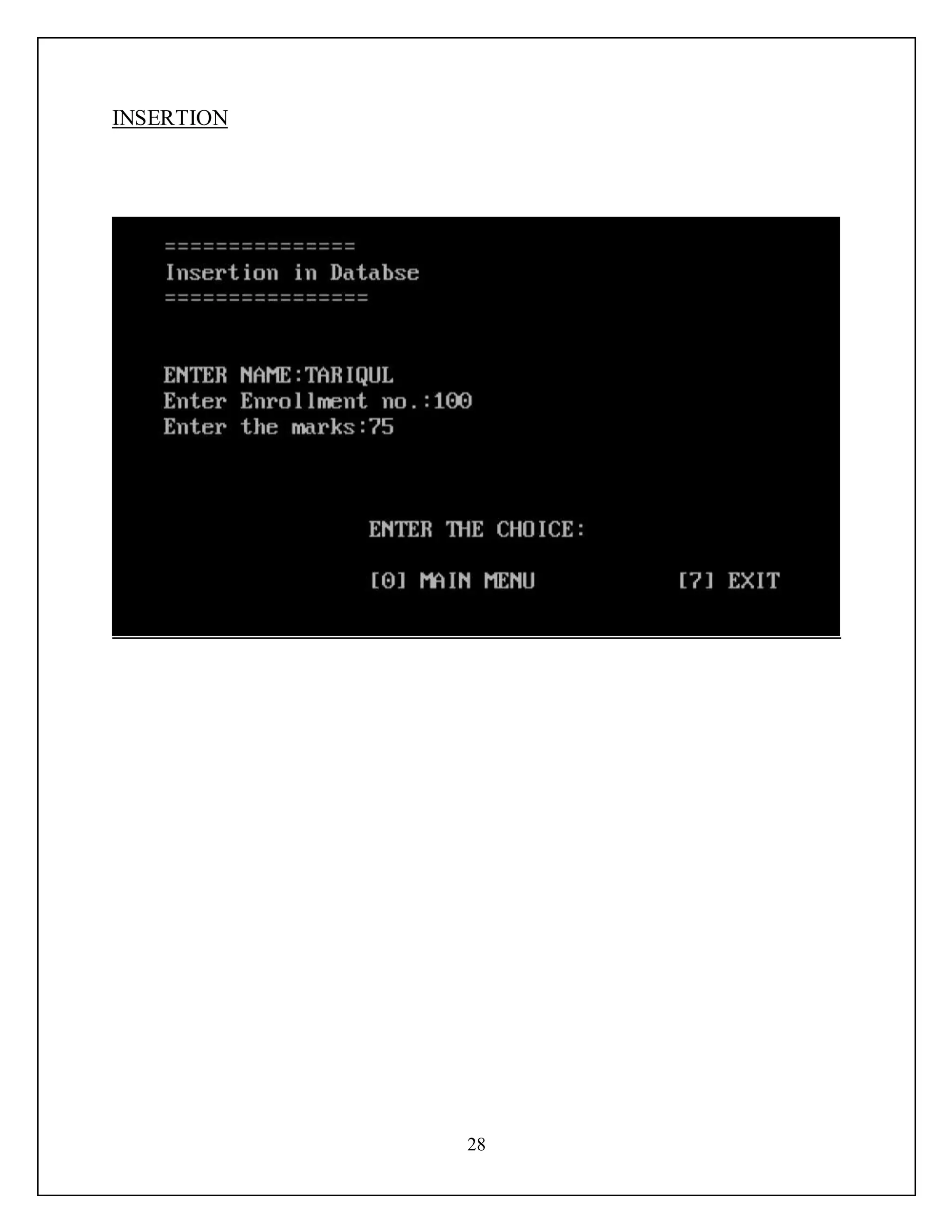 Project for Student Result System | DOCX